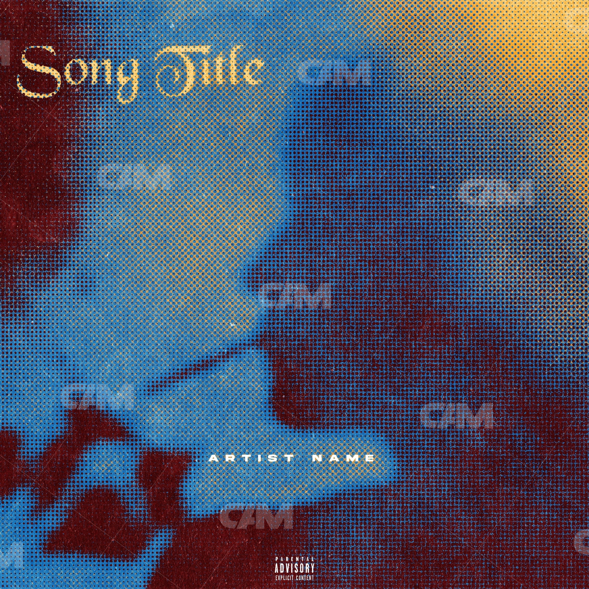 Sepia Soul Album Art | Blue Pixel Grain & Lo-Fi Cover - Cover Art Market