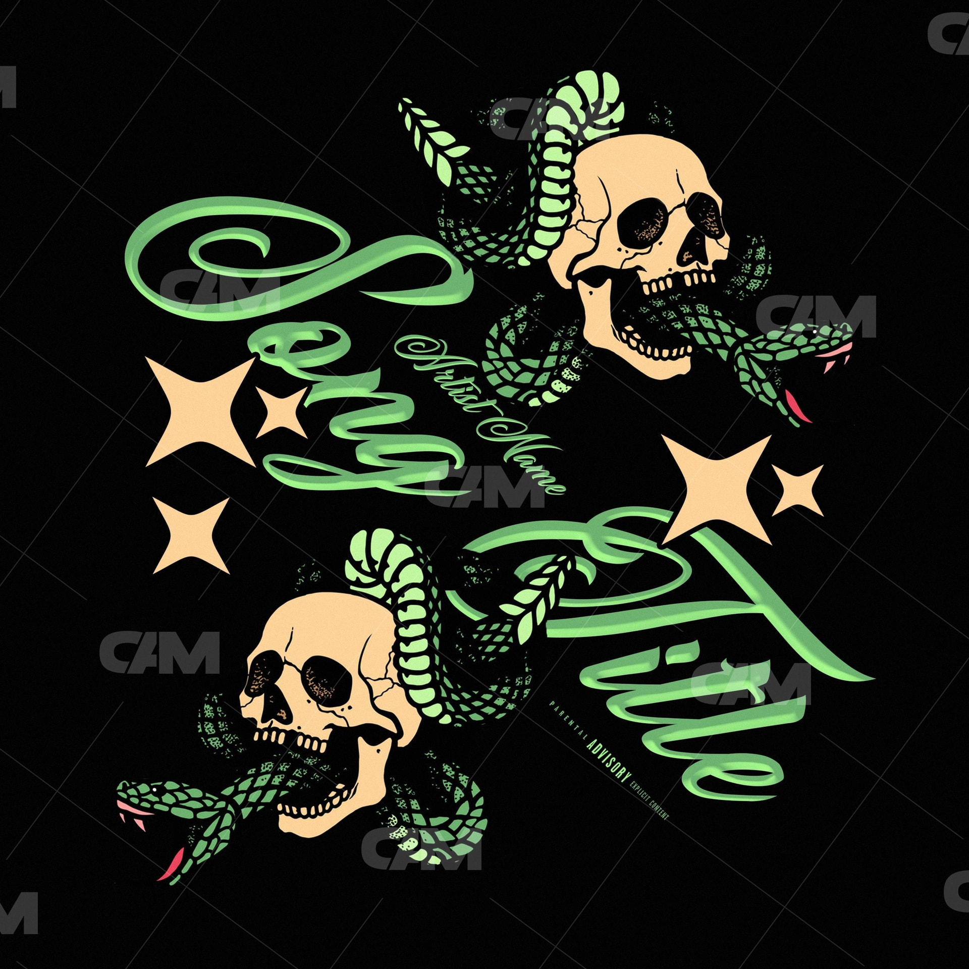 Skulls & Snakes Typo - Cover Art Market