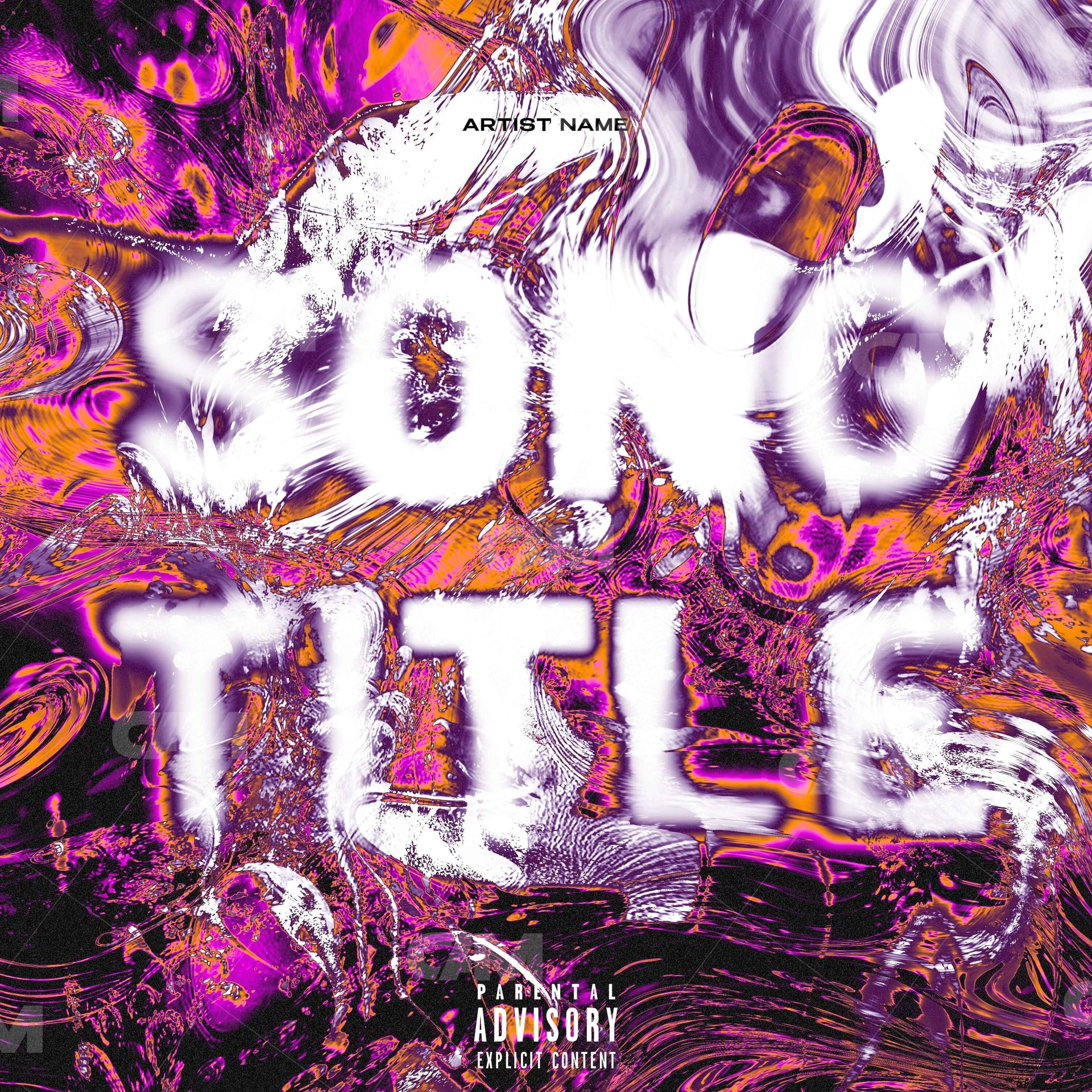 Trippy Liquid Album Art | Purple Oil Spill & Psych Art - Cover Art Market